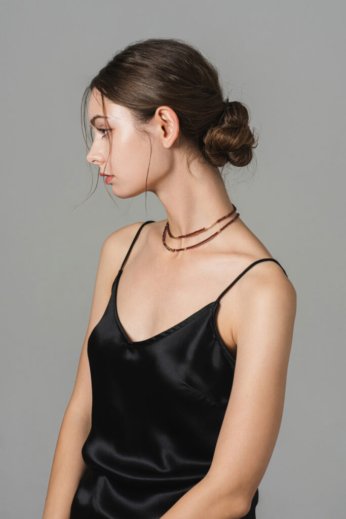 one production*14k Deep garnet necklace - Rambo&Jane